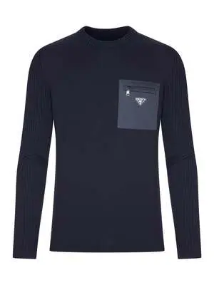 Prada Wool Sweater With Re-nylon Pocket