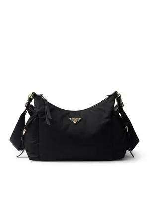 Prada Explore Large Re-nylon And Leather Bag - Black