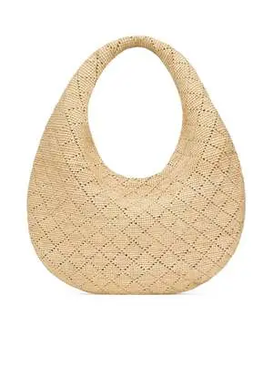 Saint Laurent Icare Raffia Hobo Bag - Cream