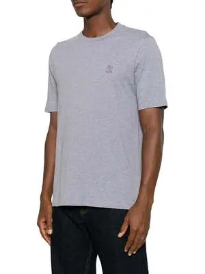 Brunello Cucinelli Cotton T-shirt With Contrasting Logo Print