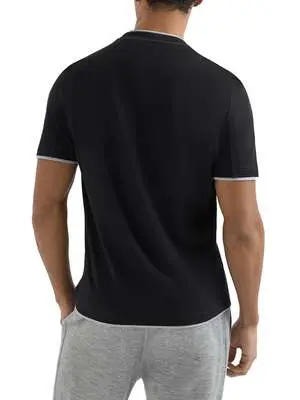 Brunello Cucinelli Cotton T-shirt With Front Logo And Contrasting Trim