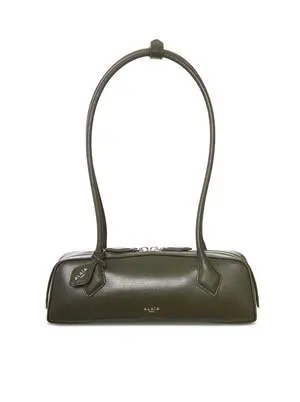 Alaïa ALAIA Small Teckel Hammered Leather Shoulder Bag Green