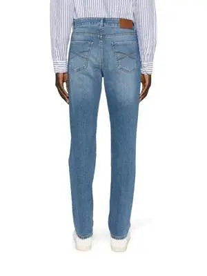 Brunello Cucinelli Light Wash Distressed Denim Jeans - Multicolor