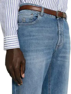 Brunello Cucinelli Light Wash Distressed Denim Jeans - Multicolor