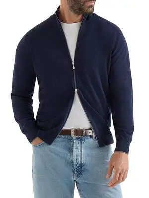 Brunello Cucinelli Cashmere Zip-up Cardigan - Blue