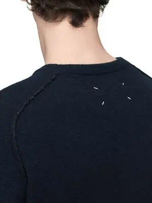 MAISON MARGIELA Virgin Wool Crewneck Sweater - Blue