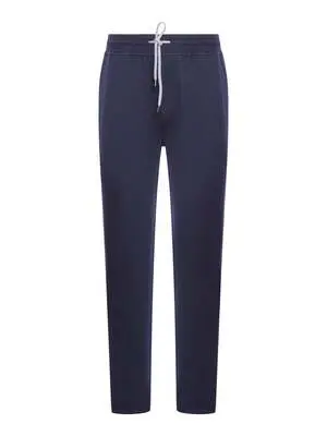 Brunello Cucinelli Double-band Cotton, Cashmere And Silk Sweatpants - Blue