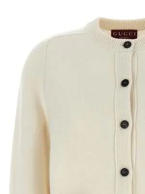 Gucci Wool & Cashmere Blend Cardigan With Morsetto Detail