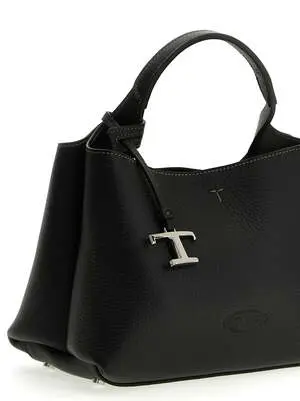 TOD'S Micro Grainy Leather Handbag - Black