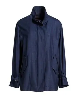 MOORER Jacket Size Virgin Wool, Silk, Linen, Elastane - Blue