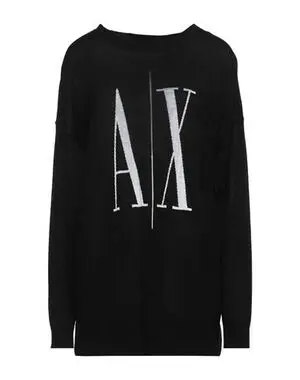 Armani Exchange Woman Sweater Black Size L Virgin Wool, Wool, Polyamide Black