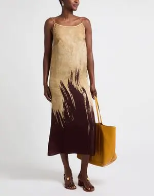 UMA WANG Maxi Dress Sand Size Viscose, Cupro