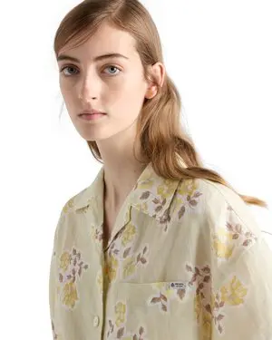 Prada Floral Print Linen Shirt