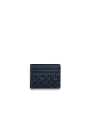Prada Leather Card Holder - Baltic Blue