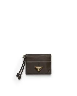 Prada Leather Card Holder - Forest