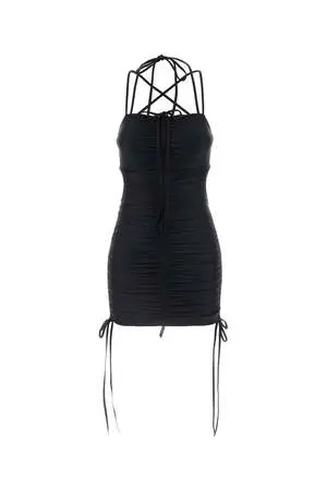 Balenciaga Stretch Nylon Mini Dress - Black