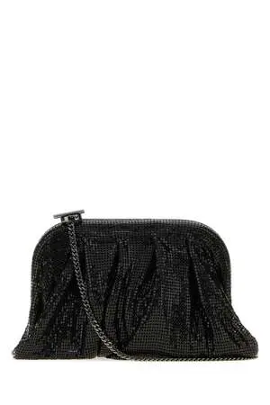 Benedetta Bruzziches Embellished Fabric Small Venus Clutch - Black