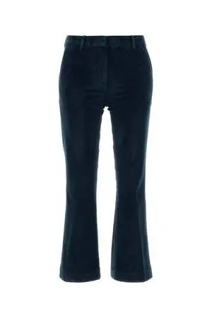 PT TORINO Stretch Corduroy Trousers With Central Ironed Pleats - Blue
