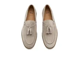 BOSS Hedley Suede Loafers Flat Shoes Dark - Beige