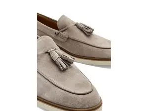 BOSS Hedley Suede Loafers Flat Shoes Dark - Beige