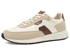 BOSS Vinston Low Profile Leather Sneakers Shoes - Tan