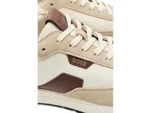 BOSS Vinston Low Profile Leather Sneakers Shoes - Tan