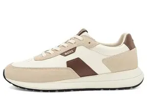BOSS Vinston Low Profile Leather Sneakers Shoes - Tan