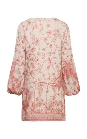 ANDRES OTALORA Flamencos Printed Linen Mini Dress