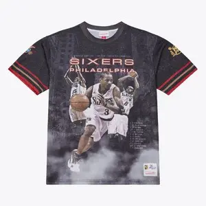 Mitchell & Ness Philadelphia 76ers Hardwood Classics Originals Collection 2000-2001 Team Roster T-shirt - Black