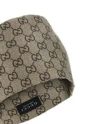 Gucci Gg Printed Silk Twill Headband - Cream