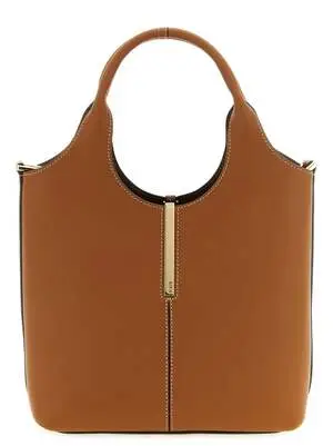 TOD'S Mini Metal Plate Shopping Bag - Brown