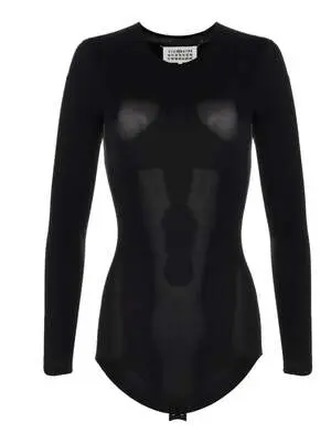 MAISON MARGIELA Long Sleeves Crew Neck Bodysuit - Black