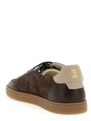 Brunello Cucinelli Suede And Smooth Calf Leather Sneakers