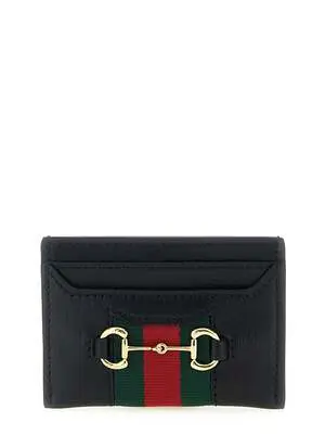 Gucci Web Horsebit Card Holder - Black