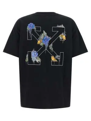 Off-White Arrow Out Flower" Cotton T-shirt - Black