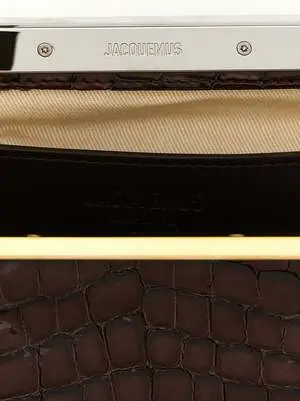 Jacquemus La Pochette Salon Crocodile-effect Leather Clutch - Brown