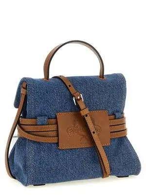 Moschino Tie Me Denim Handbag - Blue