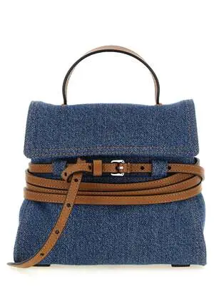 Moschino Tie Me Denim Handbag - Blue