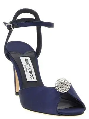 JIMMY CHOO Sacora Embellished Stiletto Sandals - Blue