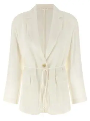 Brunello Cucinelli Silk Blazer - Cream