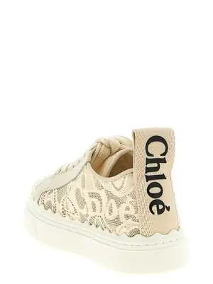 Chloé Lauren Lace Low-top Sneakers - Cream