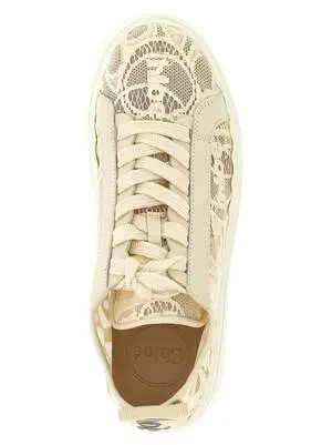 Chloé Lauren Lace Low-top Sneakers - Cream