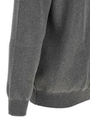 GOLDEN GOOSE Logo Detail Cotton Cardigan - Gray