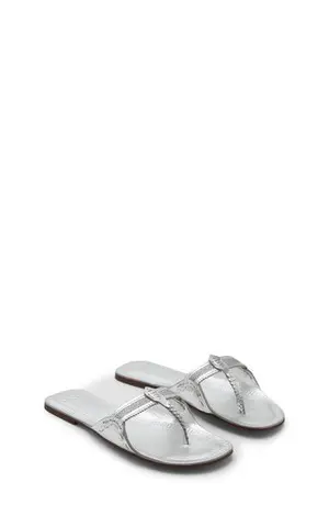 Mango Metallic Flip Flop - Silver