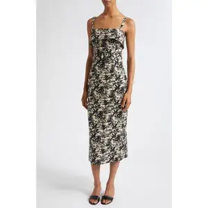 TOCCIN Theodora Belted Midi Dress - Jet/natural