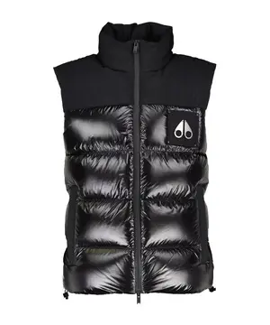 Moose Knuckles Victory Logo Plaque Padded Gilet - Black
