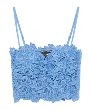 Ermanno Scervino Lace-overlay Bustier Top - Blue
