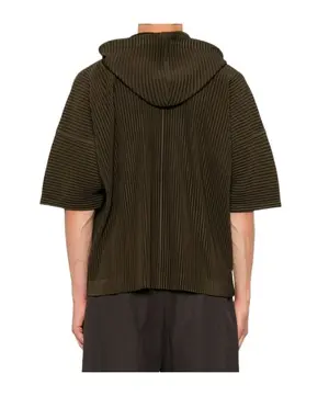 Issey Miyake Homme Plissé Plissé-effect Drawstring Hoodie