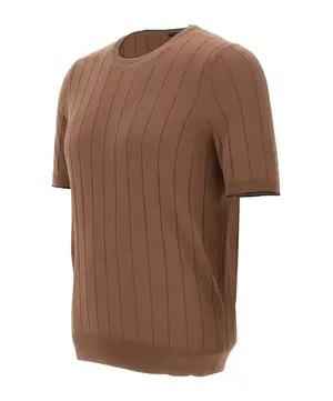 GRAN SASSO Maxi Ribbed Short-sleeve Knitted Sweater