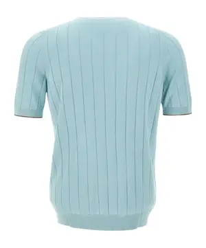 GRAN SASSO Ribbed Short-sleeve Knitted Top